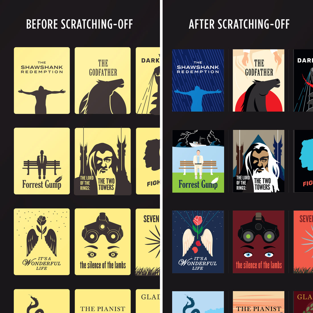 Official IMDb™ Top 100 Movies Scratch-off Poster – Curious Charts