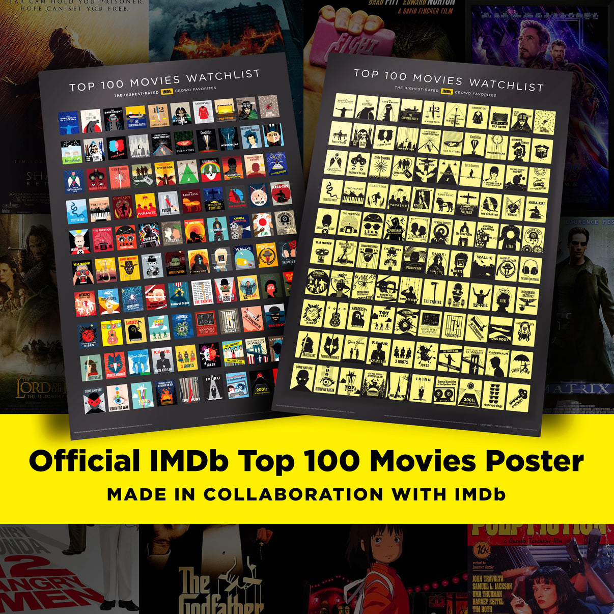Official IMDb™ Top 100 Movies Scratch-off Poster – Curious Charts