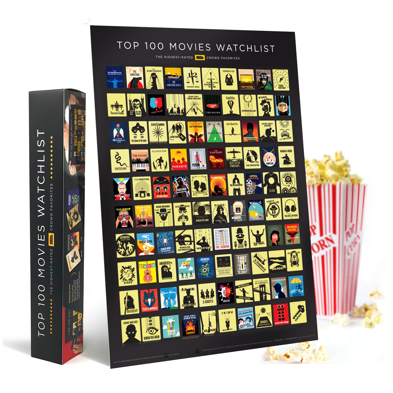 Official IMDb™ Top 100 Movies Scratch-off Poster – Curious Charts